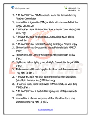 Projects based on atmega controlleer | PDF
