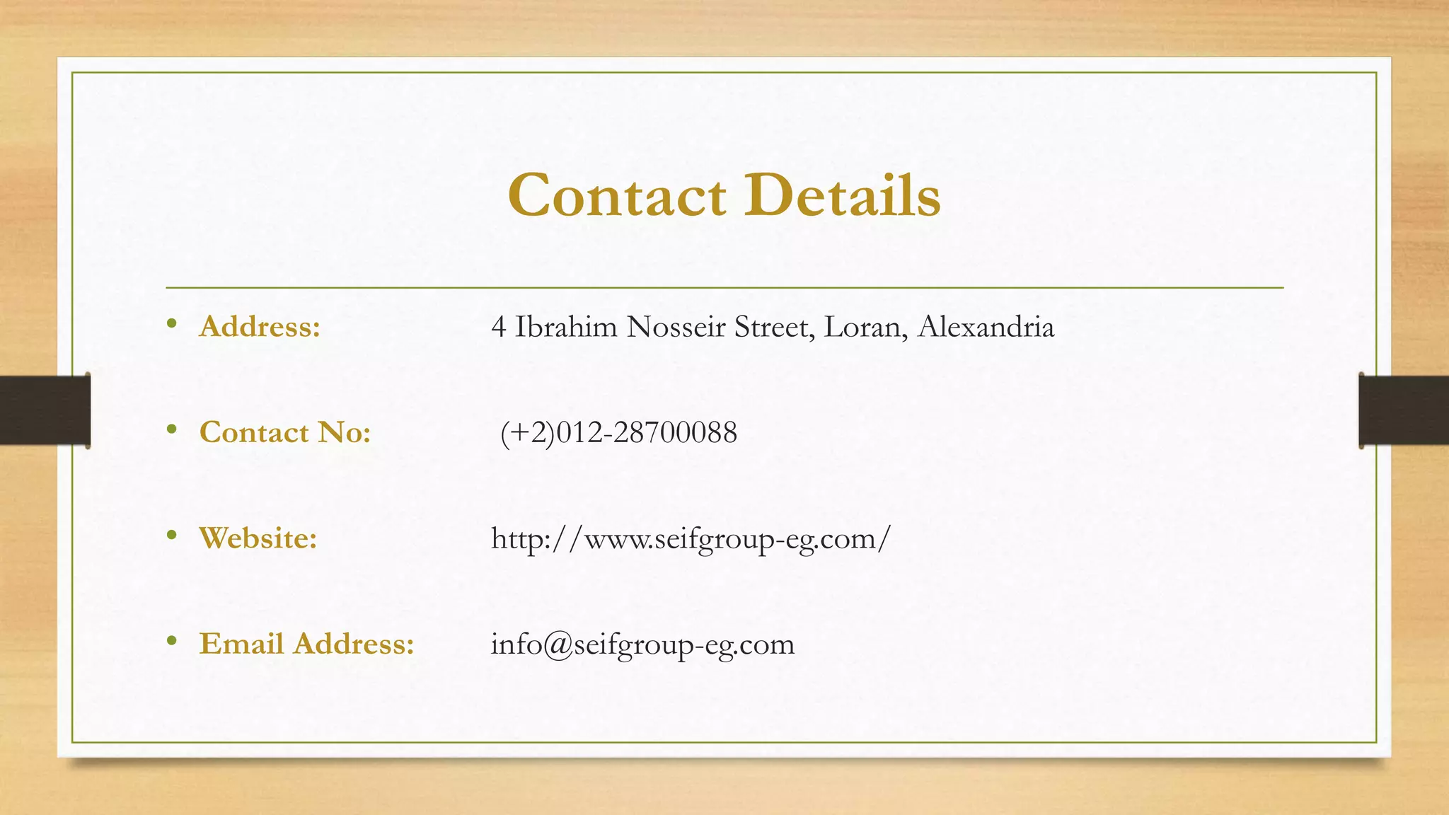 Seif Etoile - Smouha - Project by seifgroup | PPT
