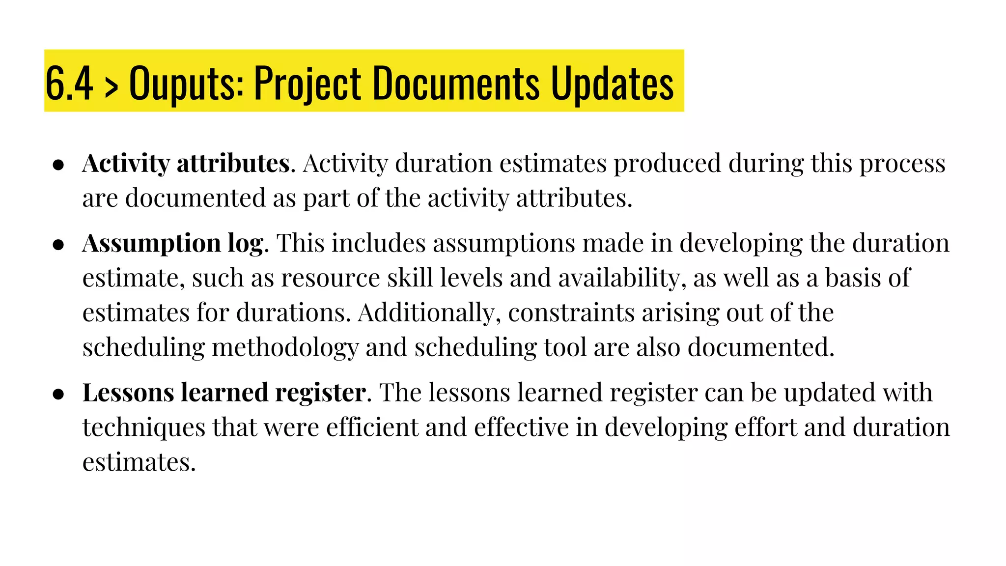 Project Schedule Management - Estimate Activity Durations - PMP ...