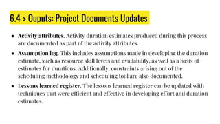 Project Schedule Management - Estimate Activity Durations - PMP ...