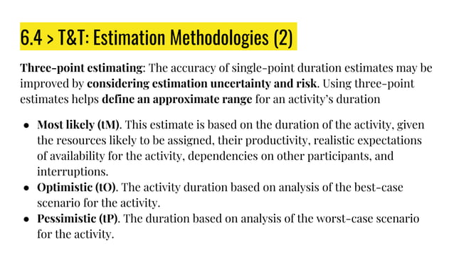 Project Schedule Management - Estimate Activity Durations - PMP ...