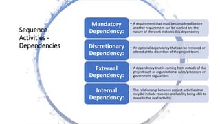 Project Management: Project Schedule Management Knowledge Area | PPTX