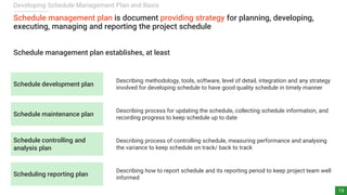 Project Schedule Planning and Development - A Guide to Develop Reliable ...