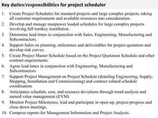Project scheduler job description | PPTX