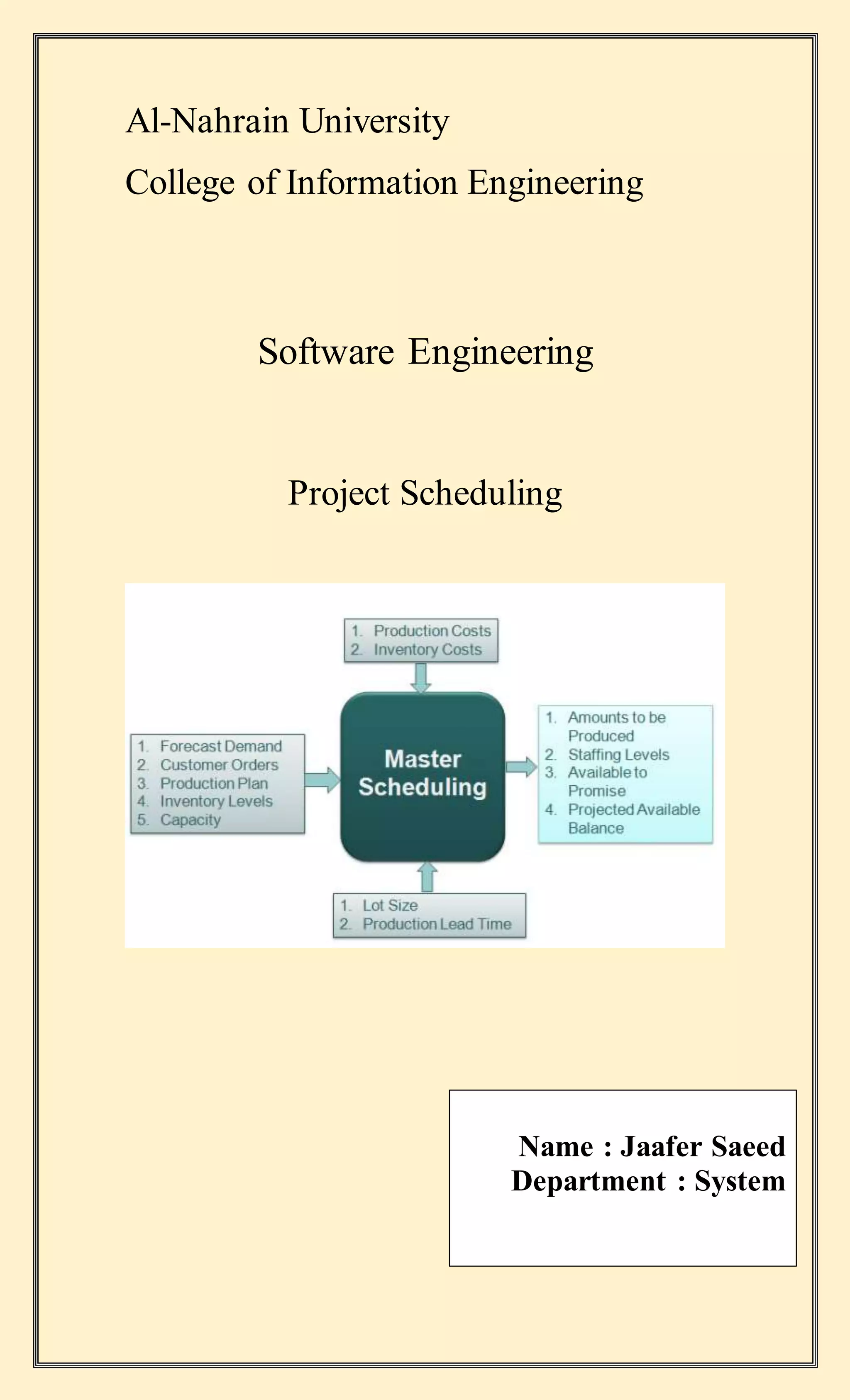 Project scheduling | PDF