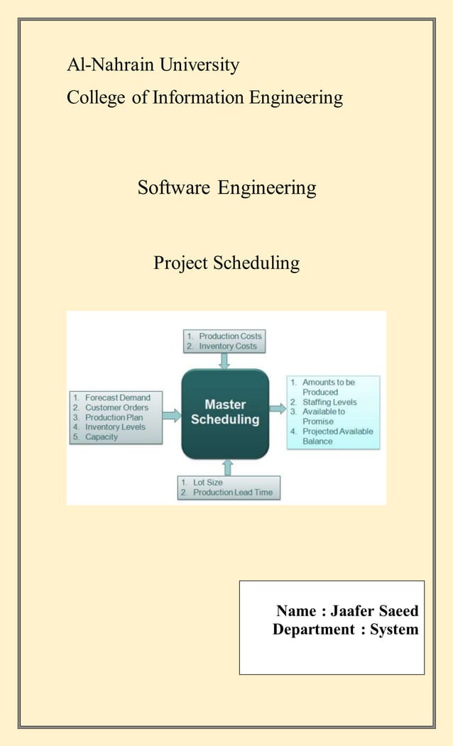 Project scheduling | PDF
