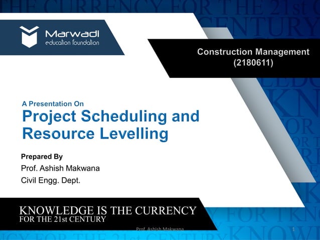 Project Scheduling And Resource Levelling Construction Management Pdf Business Business