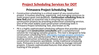 Project Scheduling Services for DOT | PPT