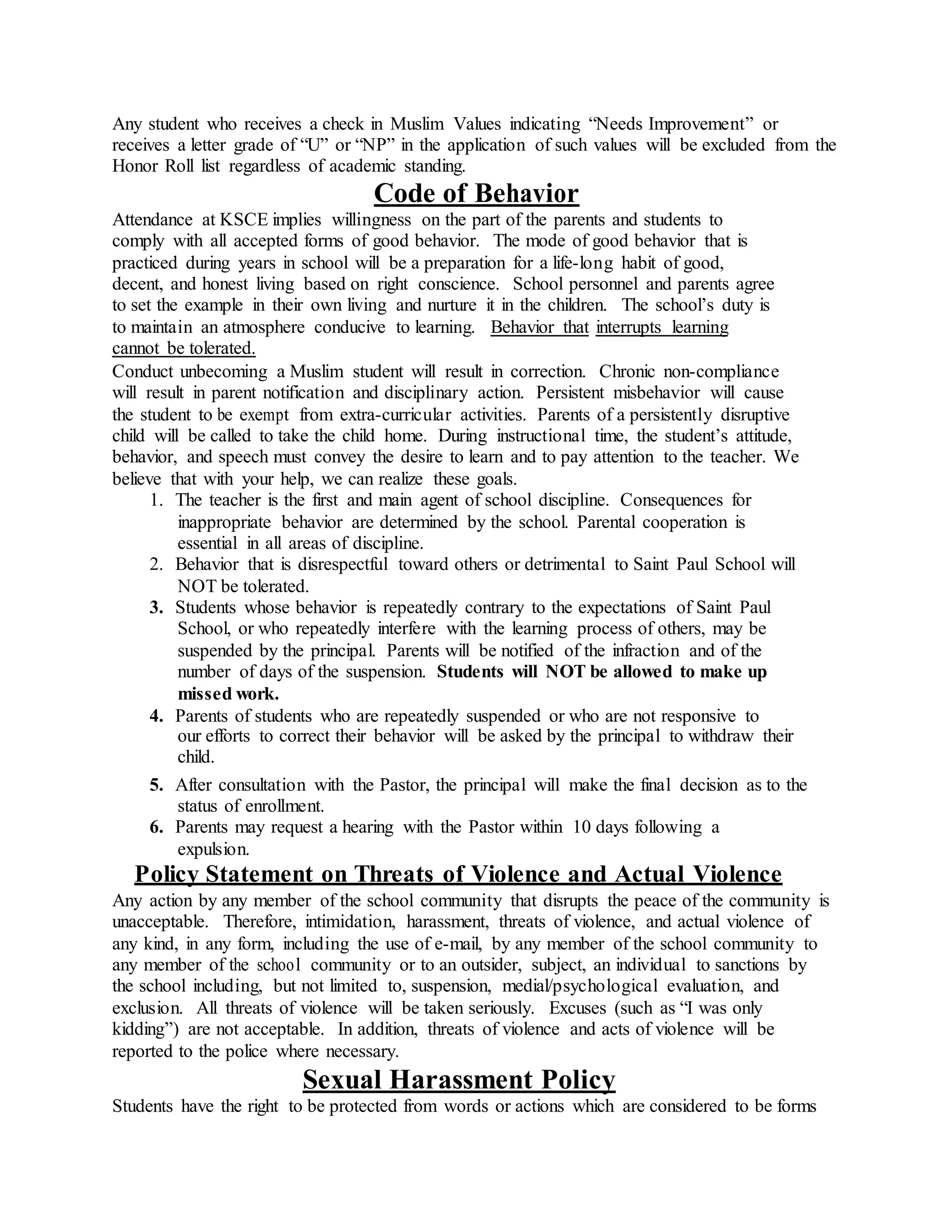 Project school rules and regulations | DOCX