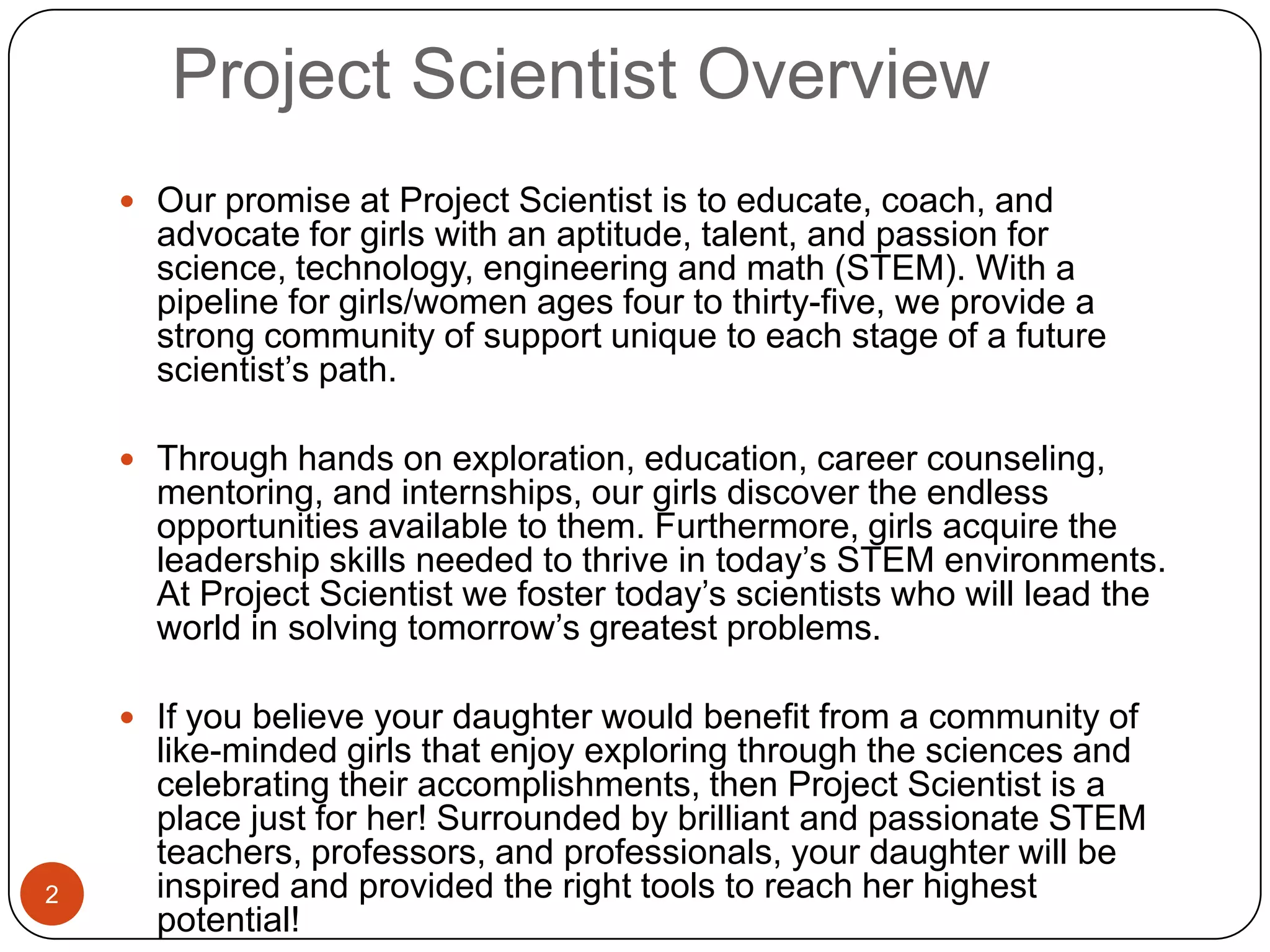 About Project Scientist | PPT