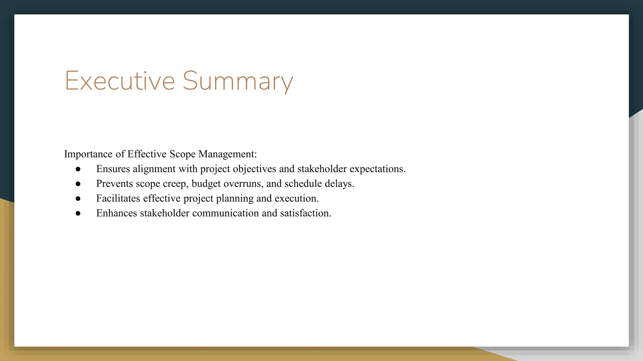 Project Scope Baseline presentation outlining every | PPT