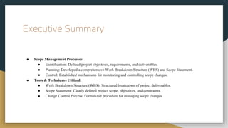 Project Scope Baseline presentation outlining every | PPT