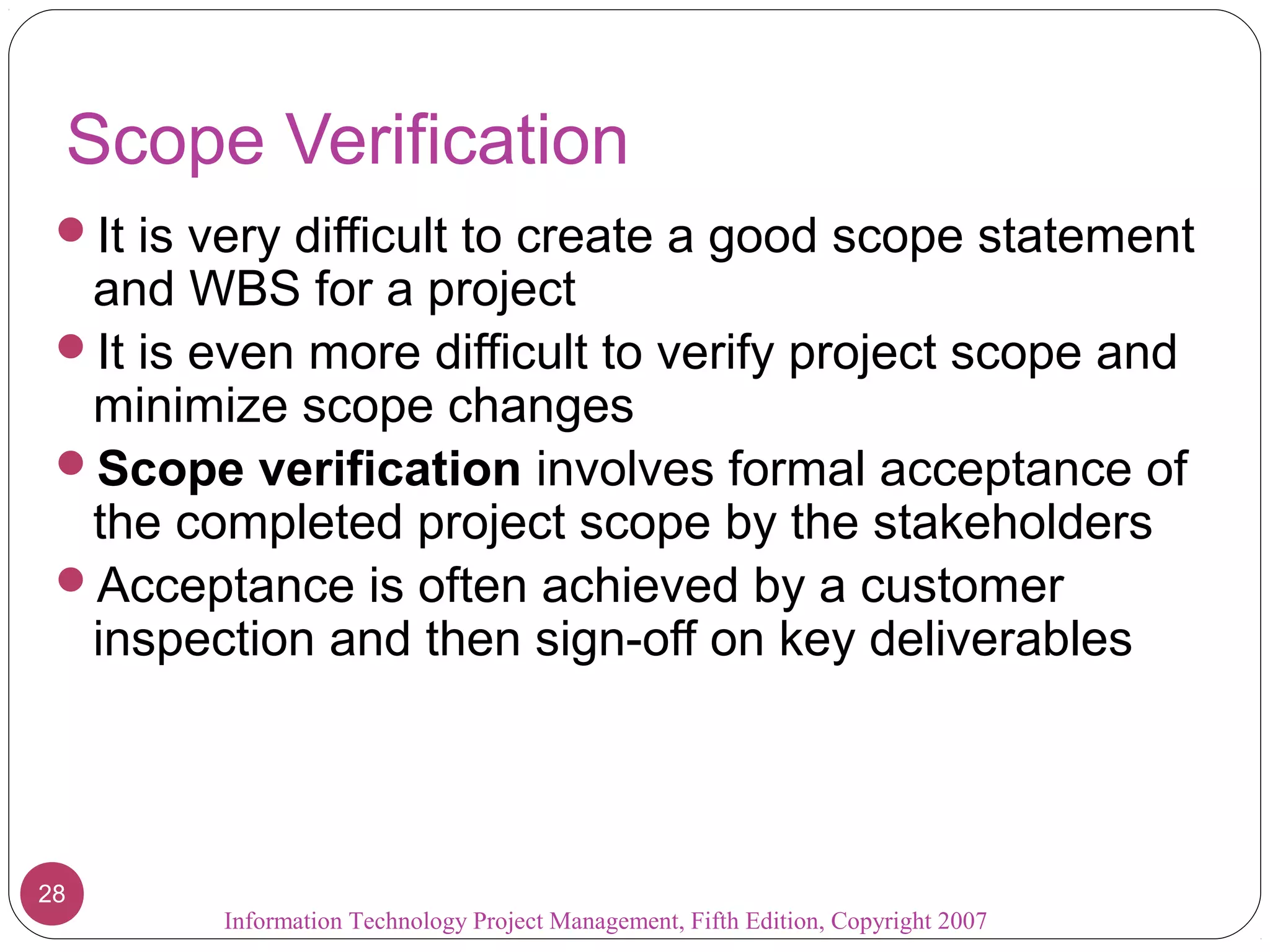 Project scope management | PPT