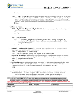 Project scope statement template v2.3 | DOC
