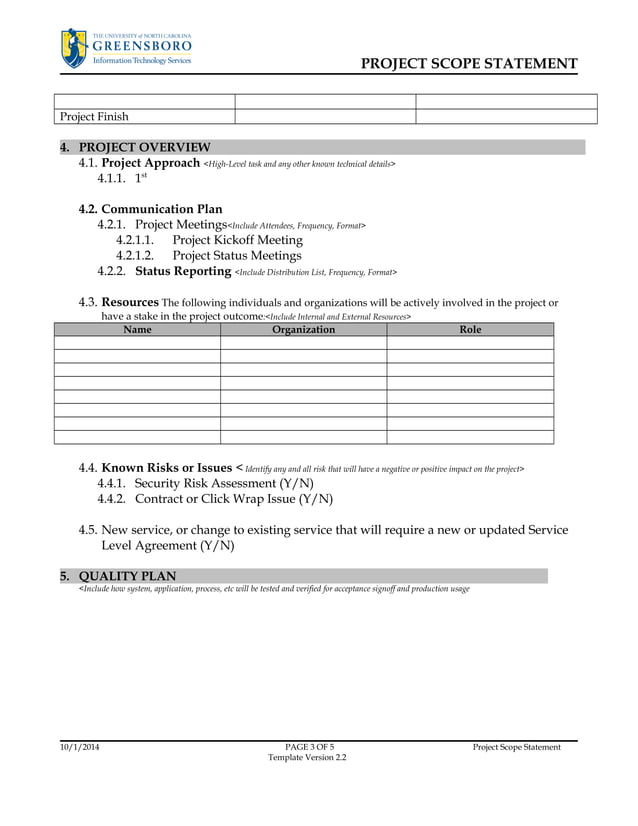 Project scope statement template v2.3 | DOC