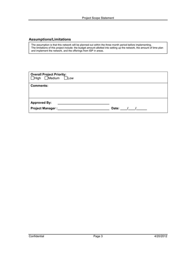 Project Scope Statement | DOCX | Computer Networking | Computing
