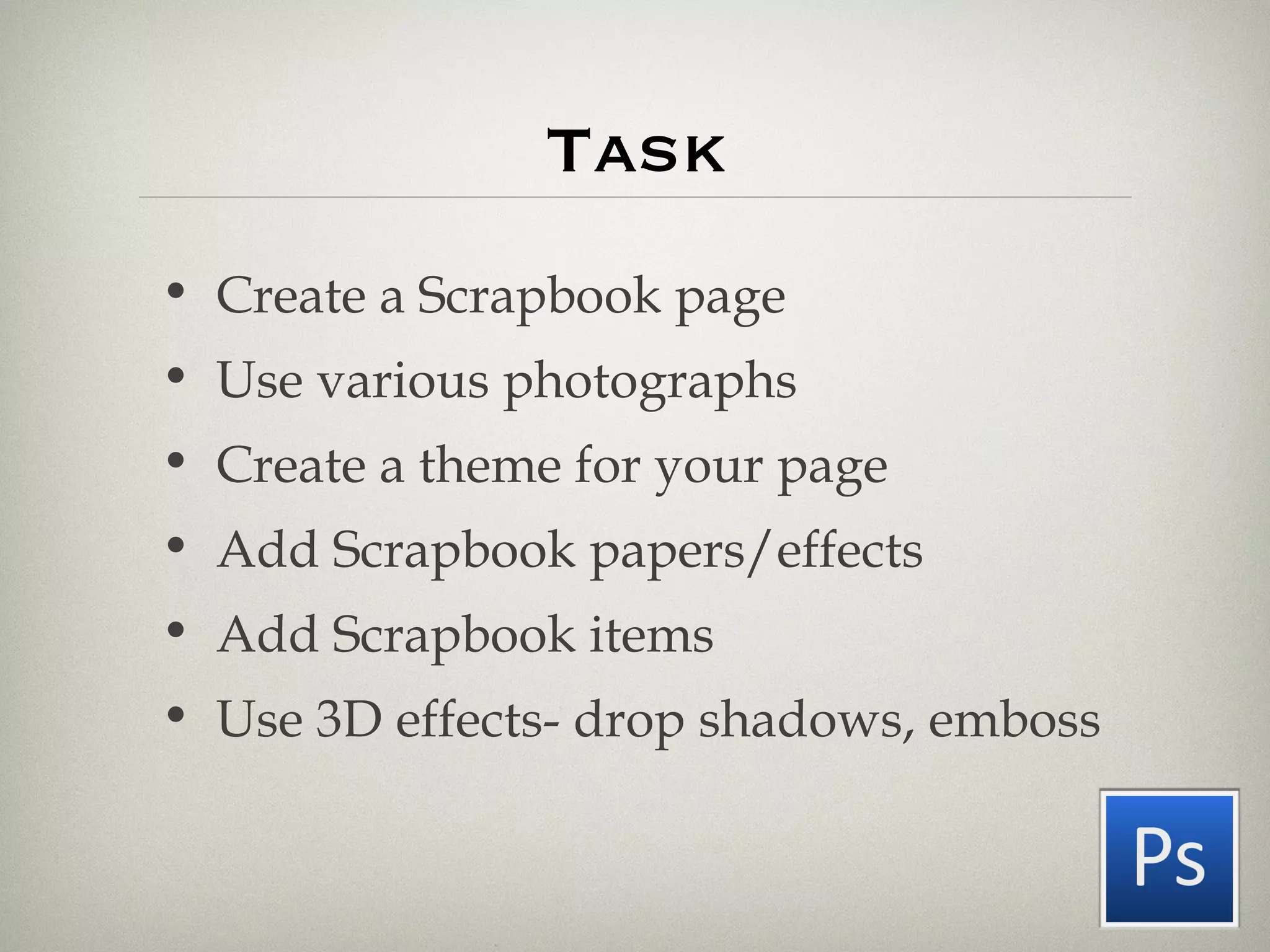 Project scrapbook | PPT