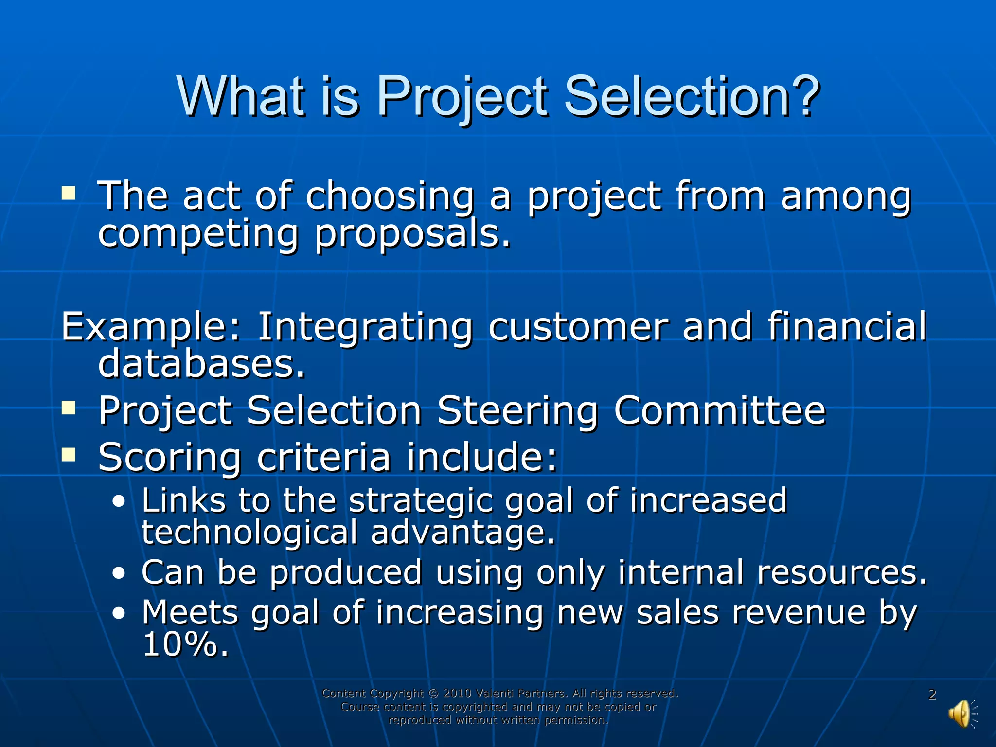 Project Selection | PPT