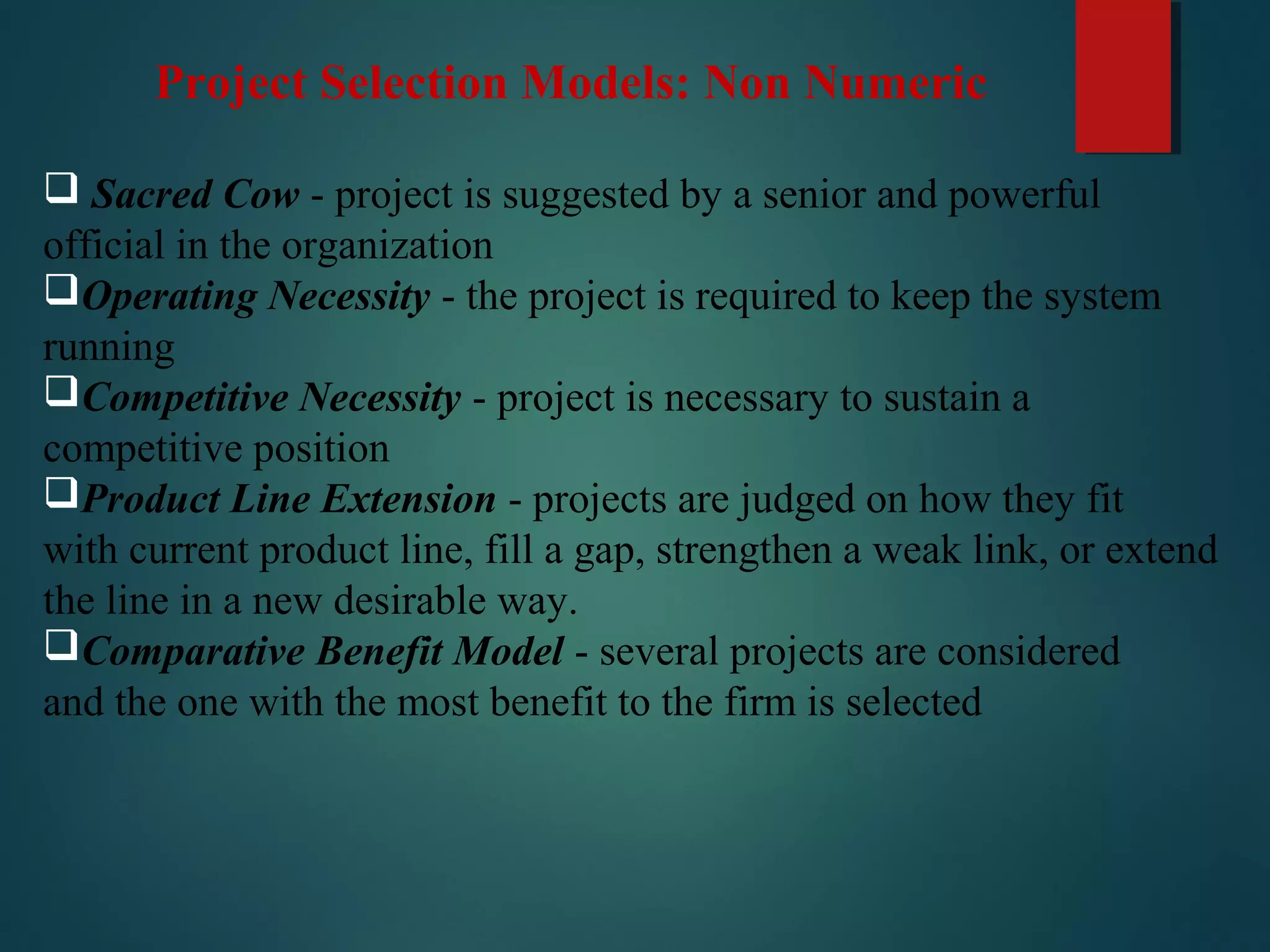 Project selection | PPT
