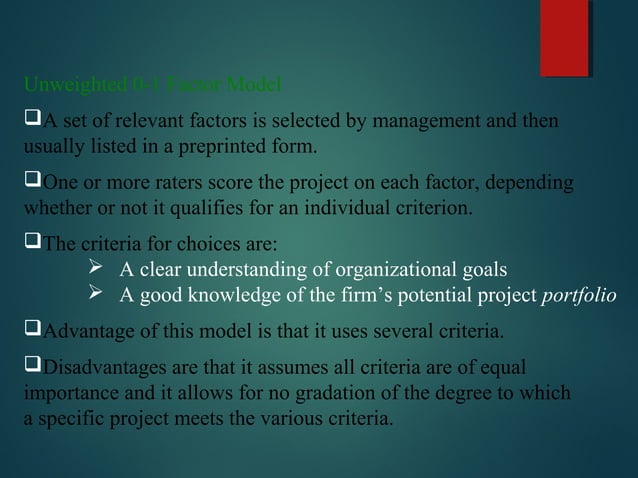 Project selection | PPT | Business Accounting & Finance | Business