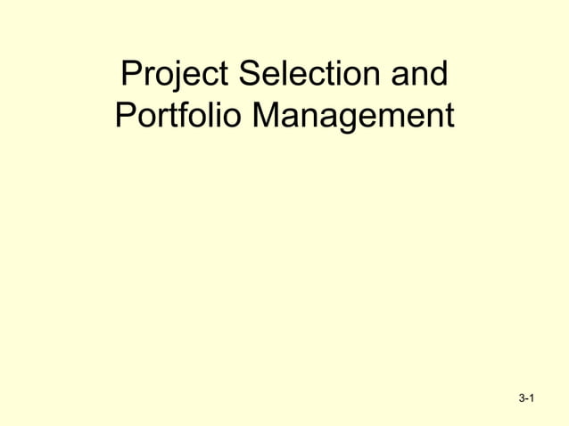 Project selection | PPT