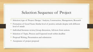Project selection and report writing | PPTX