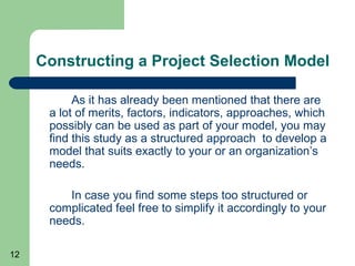 Project Selection Model | PPT