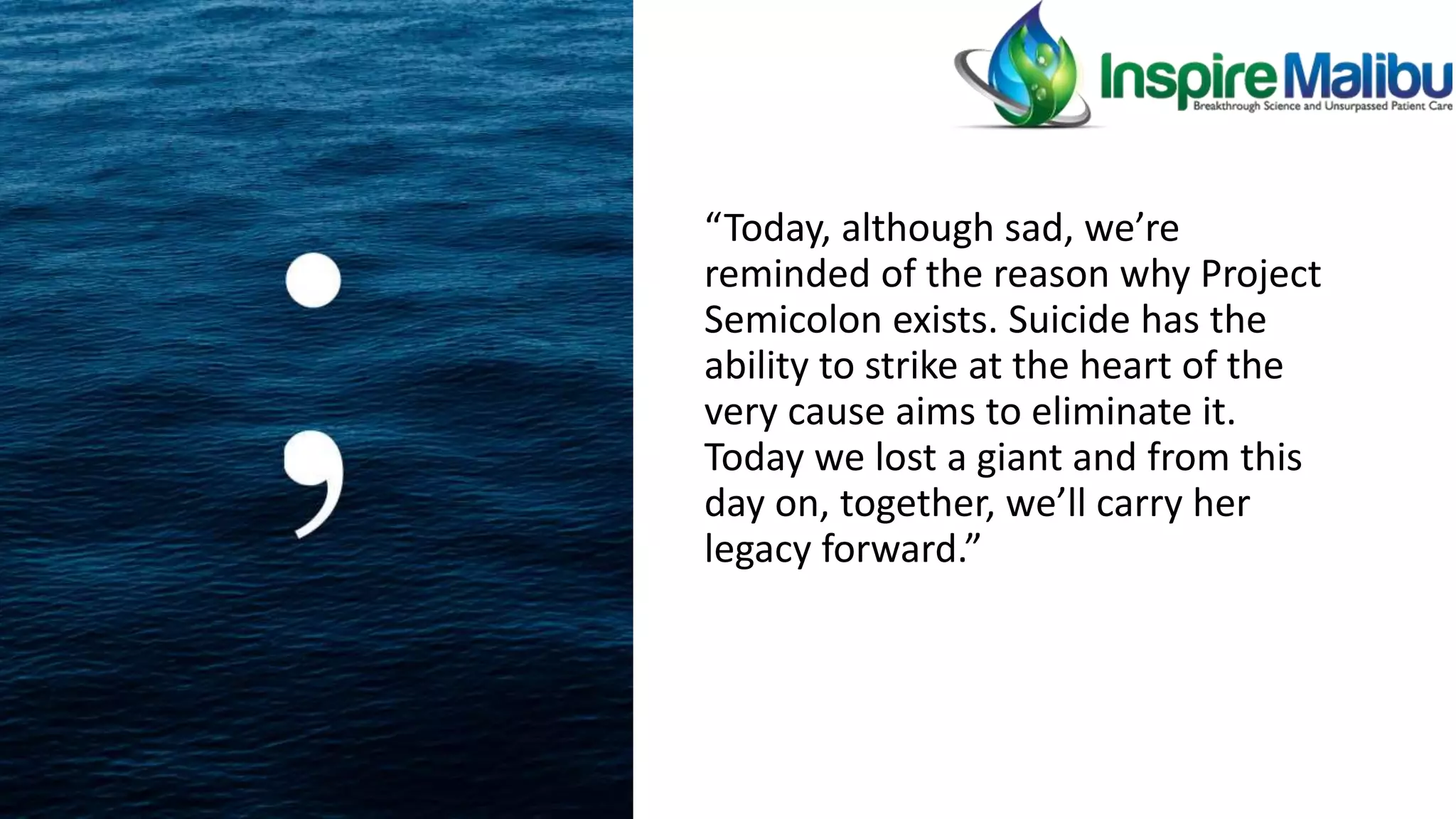 Project Semicolon Promotes Suicide Prevention & Mental Health Awareness ...