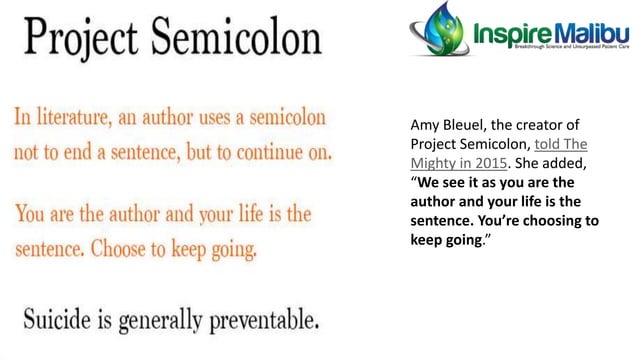 Project Semicolon Promotes Suicide Prevention & Mental Health Awareness ...