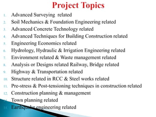 Civil Engineering Projects For Final Year Students