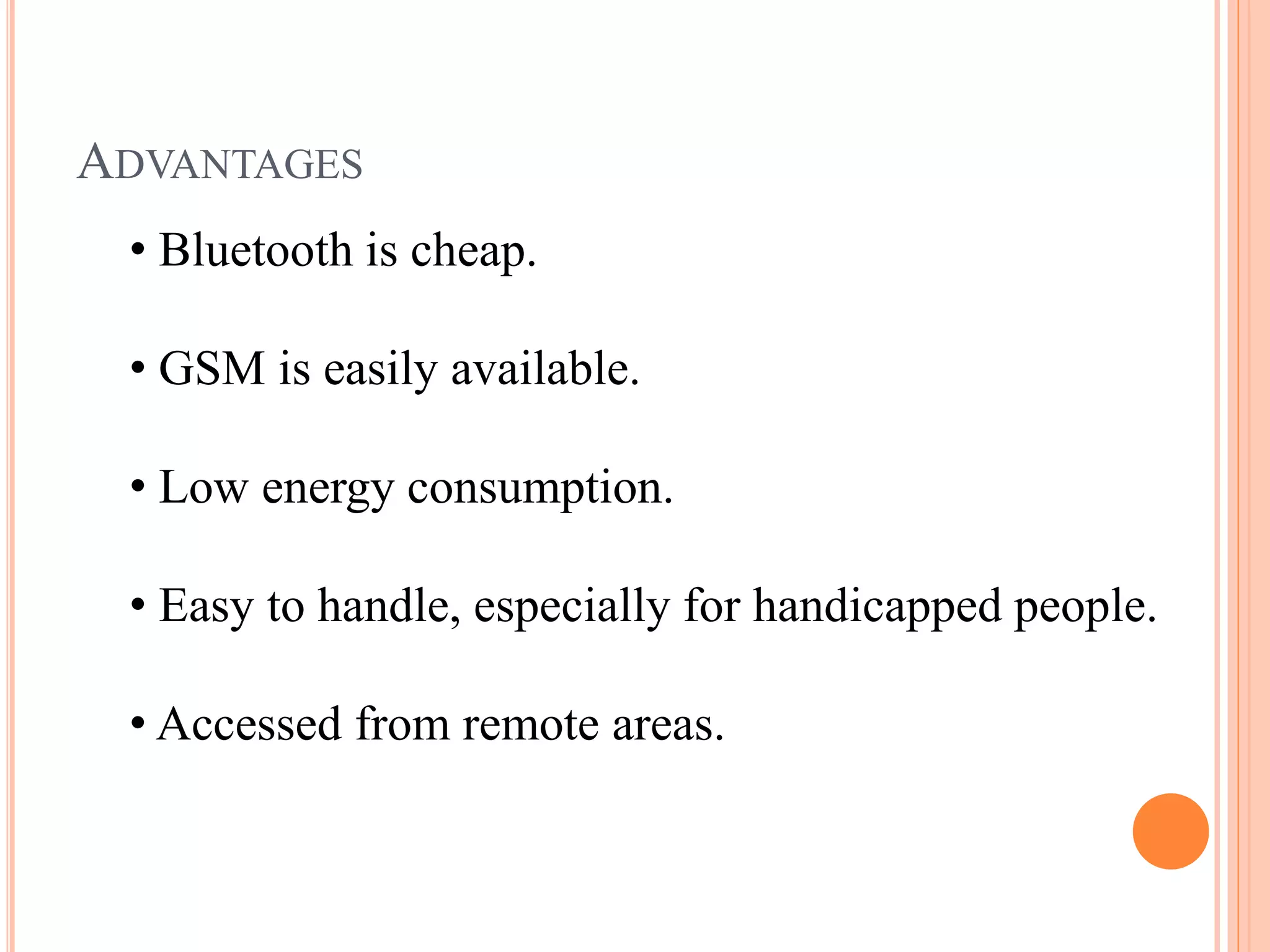 SMART HOME AUTOMATION USING ANDROID, BLUETOOTH & GSM | PPT