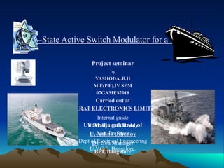 Active switch modulator for a pulsed radar system | PDF