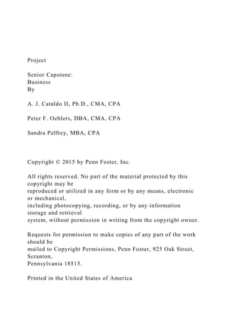 ProjectSenior CapstoneBusinessByA. J. Cataldo II,.docx