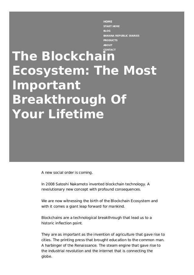 The Blockchain Ecosystem | PDF