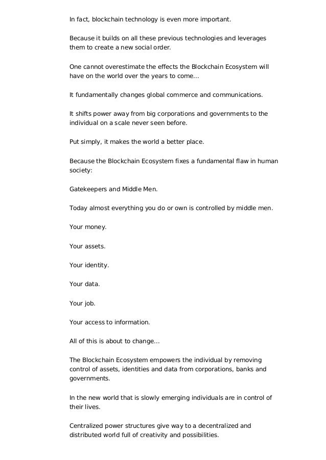 The Blockchain Ecosystem | PDF