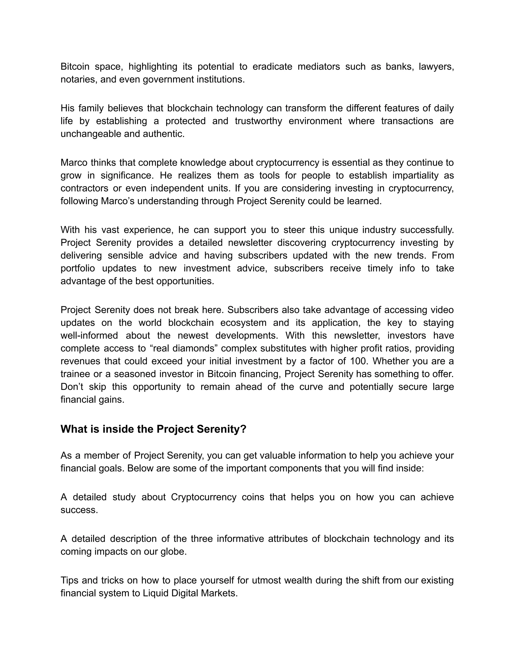 Project Serenity: A Roadmap to Success in CryptoCurrency | PDF | Stocks ...