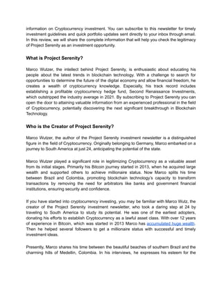 Project Serenity: A Roadmap to Success in CryptoCurrency | PDF