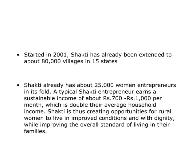 HUL Project Shakti | PPT