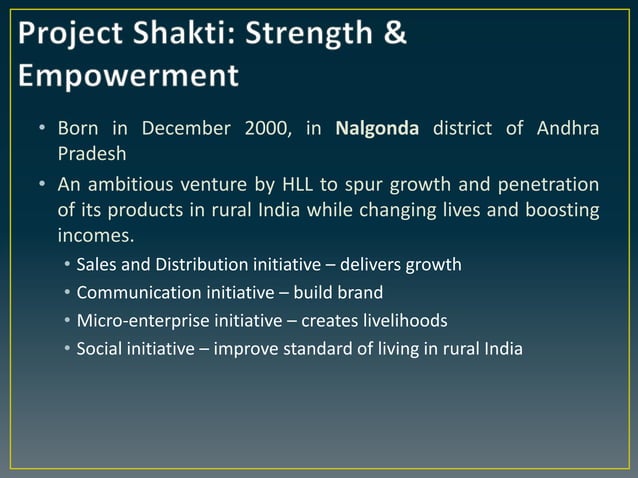 HUL Project shakti Distribution Channel ppt | PPTX | Commodities | Economy