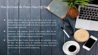 Project sign off | PDF