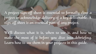 Project sign off | PDF
