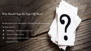 Project sign off | PDF