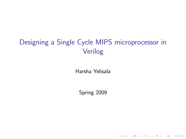 Project single cyclemips processor_verilog | PDF | Computing | Technology & Computing