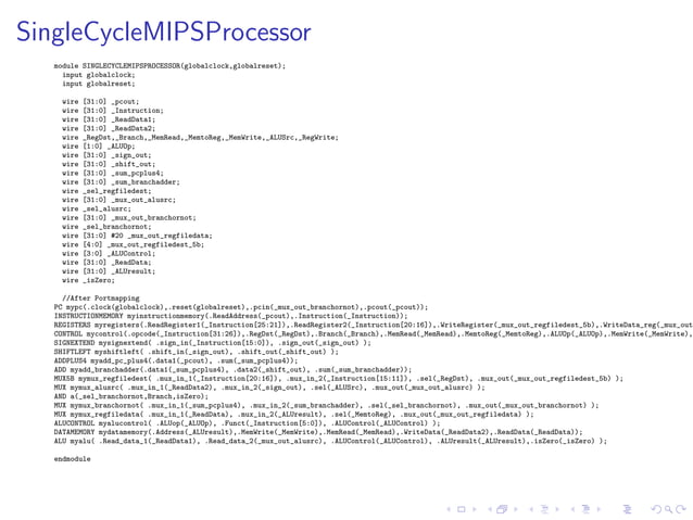 Project single cyclemips processor_verilog | PDF | Computing | Technology & Computing