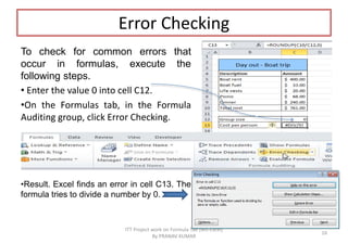 Working on MS-Excel 'FORMULA TAB' | PPTX