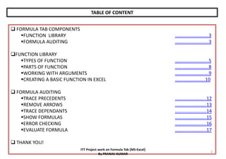 Working on MS-Excel 'FORMULA TAB' | PPTX