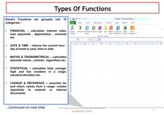 Working on MS-Excel 'FORMULA TAB' | PPTX