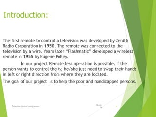TELEVISION CONTROL WITH SENSORS | PPT