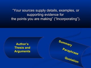 Use and Integration of Sources | PPT