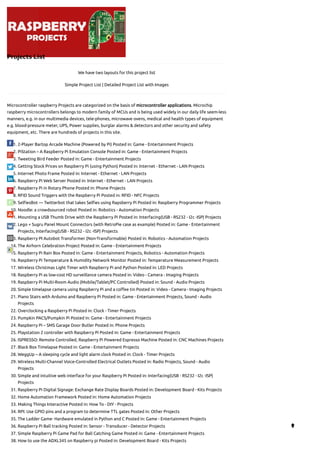 Projects list raspberry pi projects complete 1480 projects | PDF